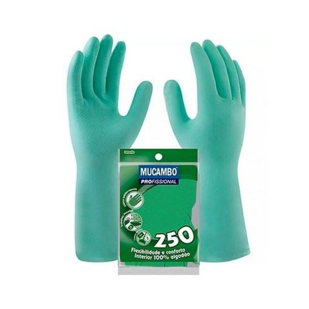 LUVA LATEX VERDE 250 FORRADA MUCAMBO P – Ever Limp