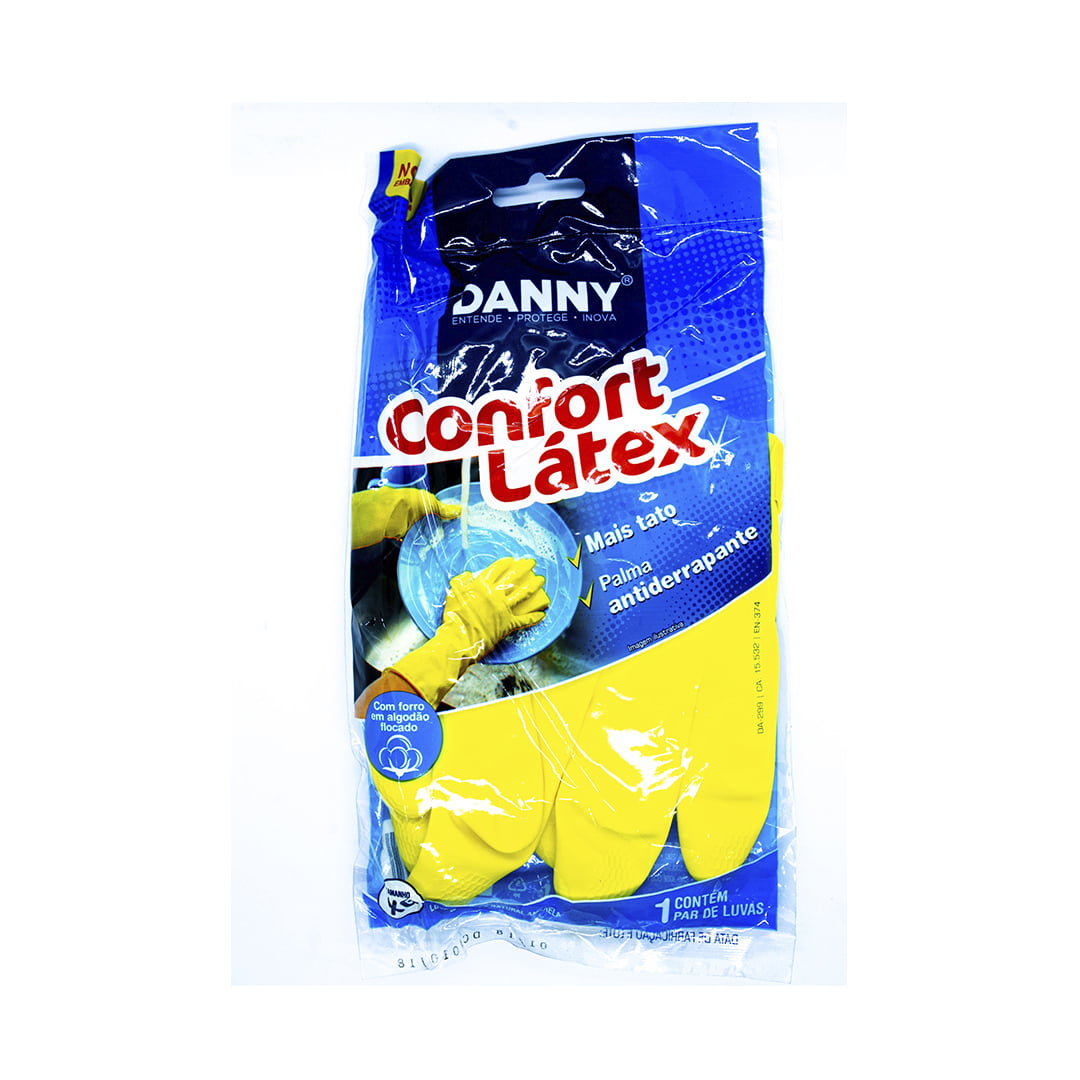 LUVA LATEX AMARELA FORRADA DANNY CONFORT XG – Ever Limp